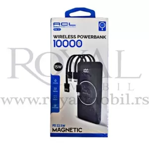 Power bank ACL MAGNETIC PW-01 PD 22.5W 10000 mah 15w crna - Royalmobil