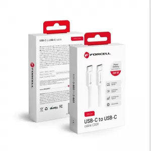 USB kabal FORCELL C339 Type C na Type C 100W 4.0 1m beli-Royalmobil ...