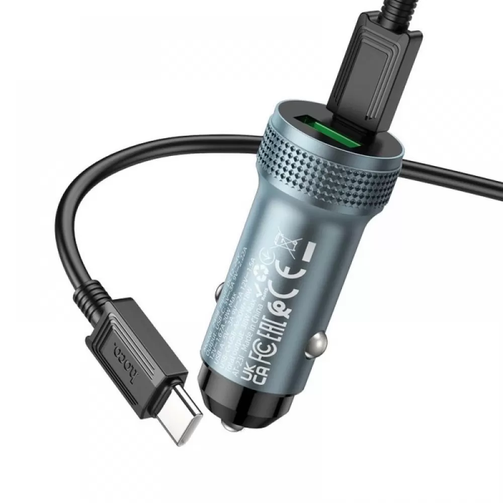 Auto punjac HOCO. Z49B USB QC 18W + Type C 20W + kabal Type C na Type C ...