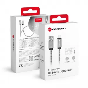 FORCELL kabal (kabl) F-ENERGY Metal C236 USB A na Lightning 2.4A 12W 1m ...